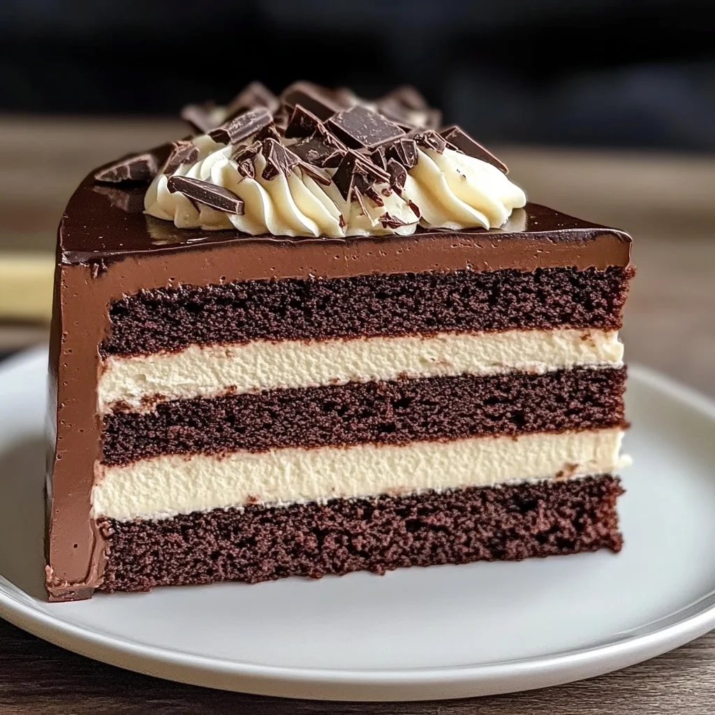 Tuxedo Cake – Triple Chocolate Mousse Cake
