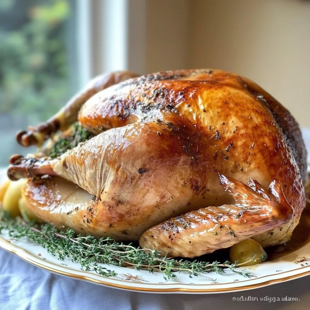 Super Juicy Turkey Baked In Cheesecloth and white grape juice